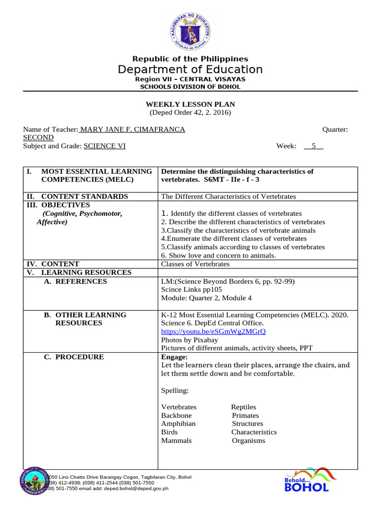 Sci6 PROTOTYPE-LESSON-PLAN Q2 WK5 | PDF
