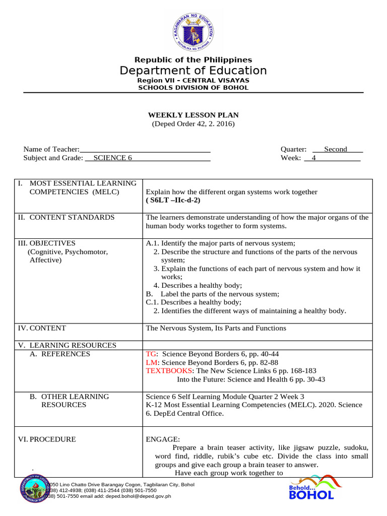 Sci6 PROTOTYPE-LESSON-PLAN Q2 WK4 | PDF