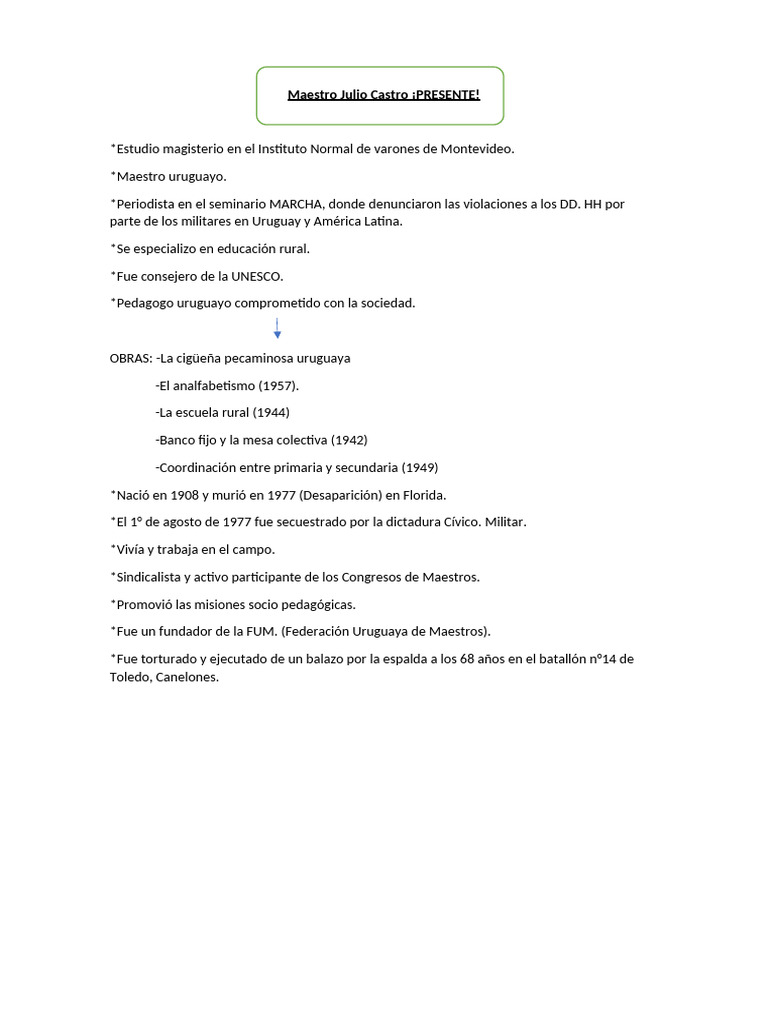 Maestro Julio Castro | PDF