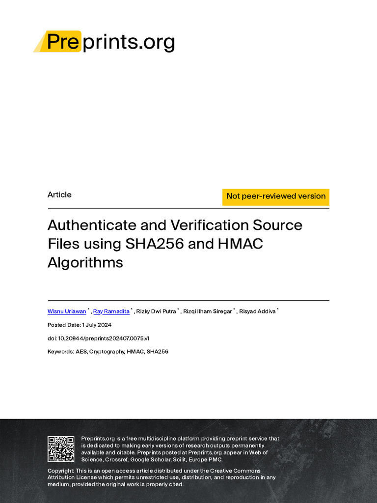 Authenticate and Verification Source Files Using S | PDF