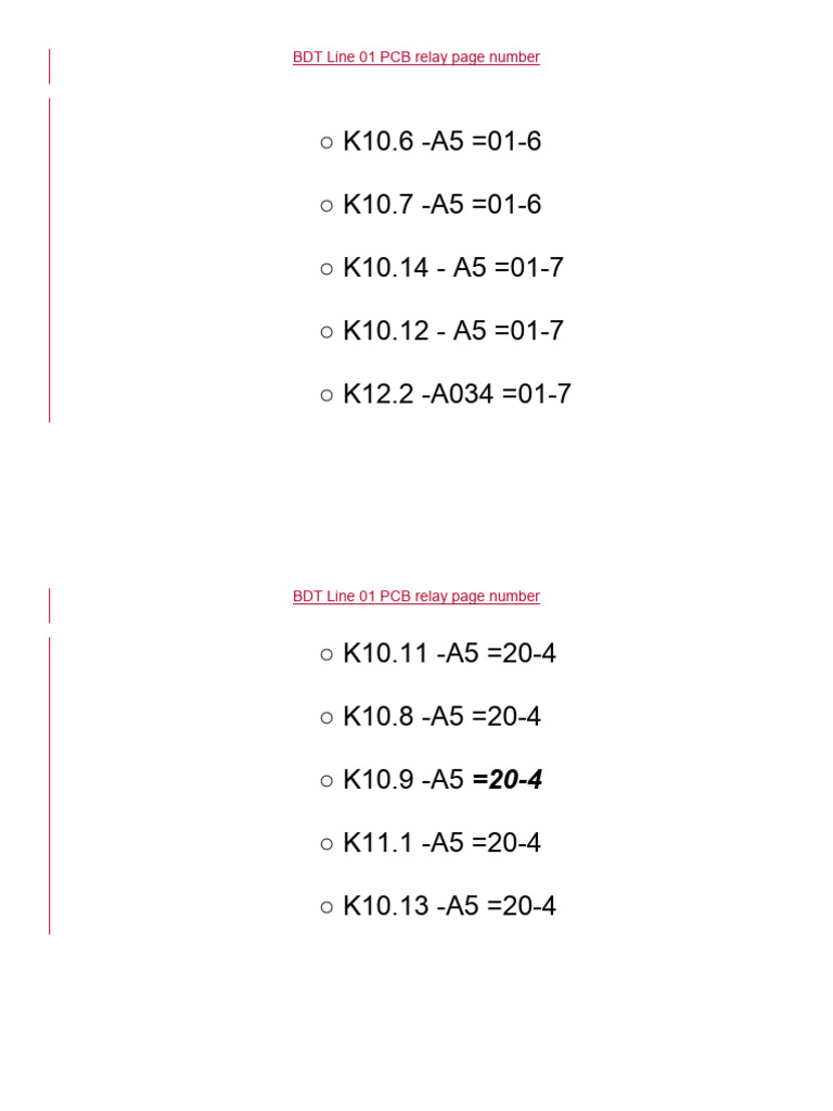 BDT Line 01 PCB Relay Page Number | PDF