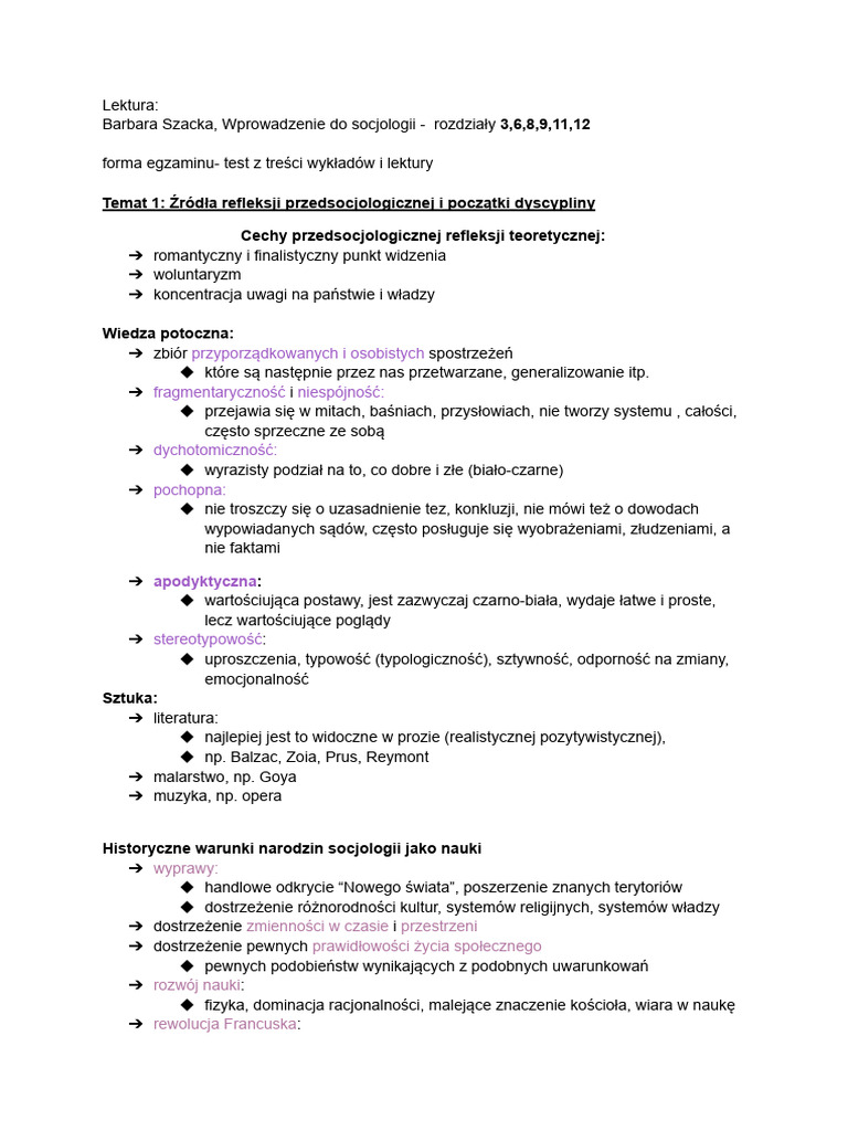 Socjologia Egzamin 1 | PDF