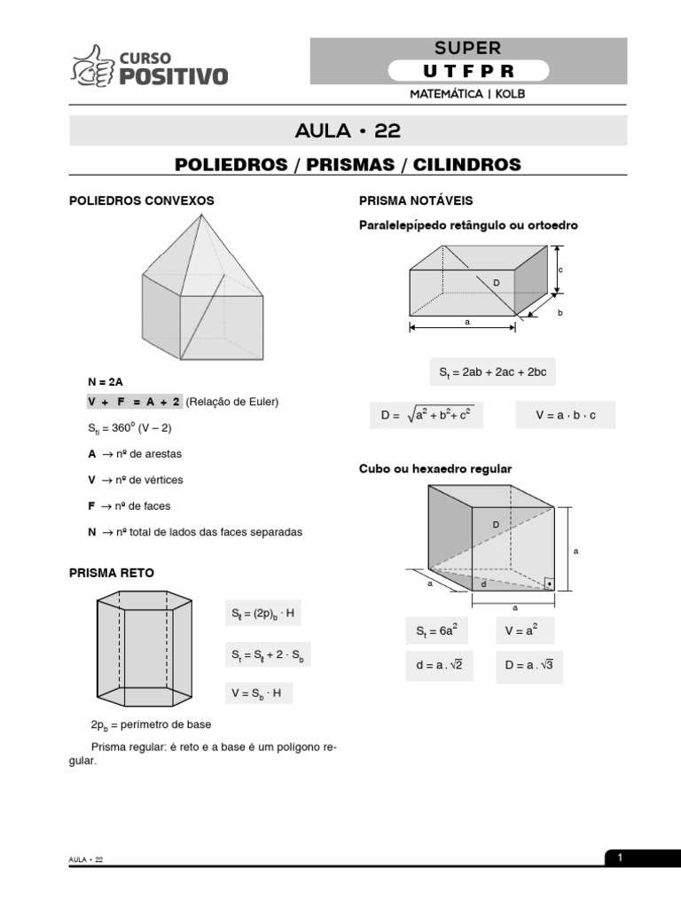 Matematica Aula 22 Kolb Utfpr | PDF | Geometría Convexa | Formas geométricas