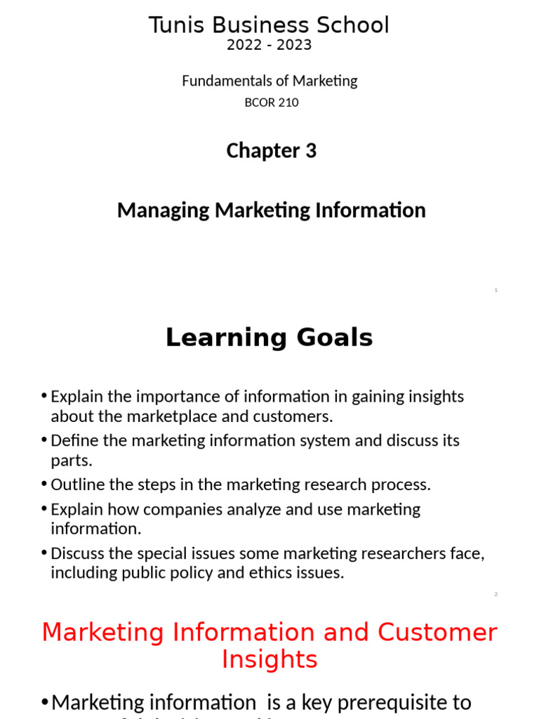 Chap 3 Managing Marketing Information2023 | PDF