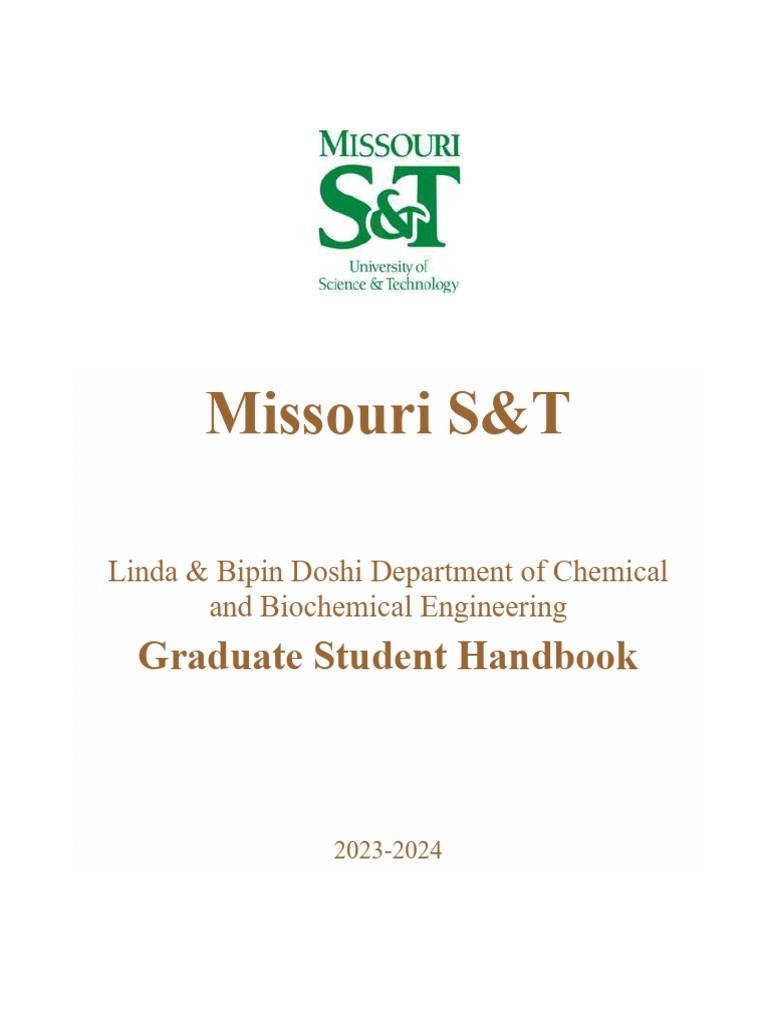 Missouri UST 2023-2024 ChBE Graduate Student Handbook | PDF | Thesis ...