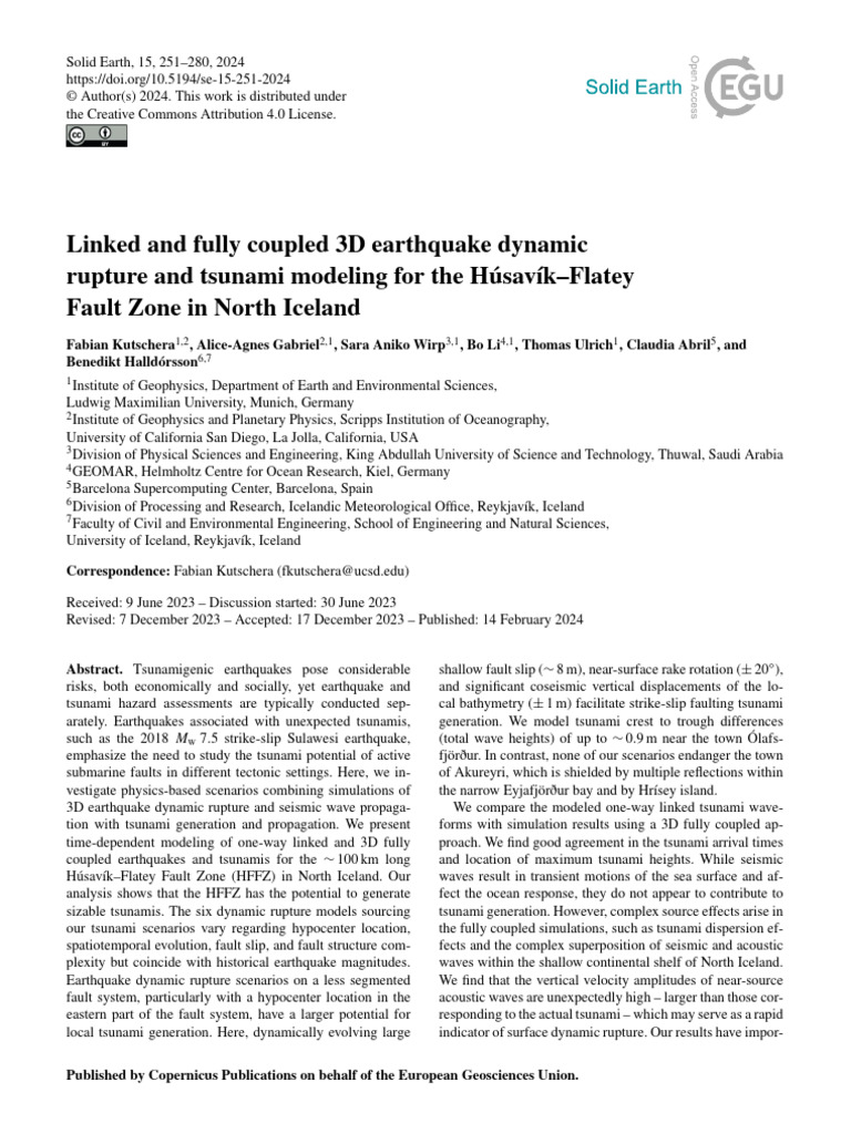 Linked and Fully Coupled 3D Earthquake Dynamic | PDF