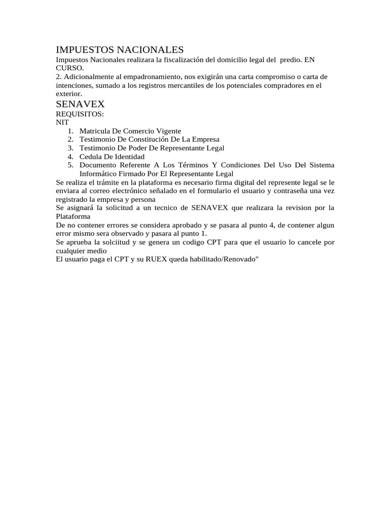 Exportacion Requisitos | PDF