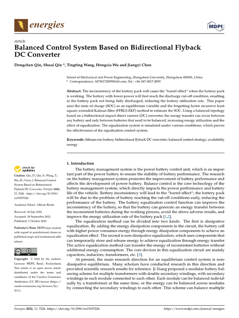 Balanced Control System Based On Bidirectional Fly | PDF