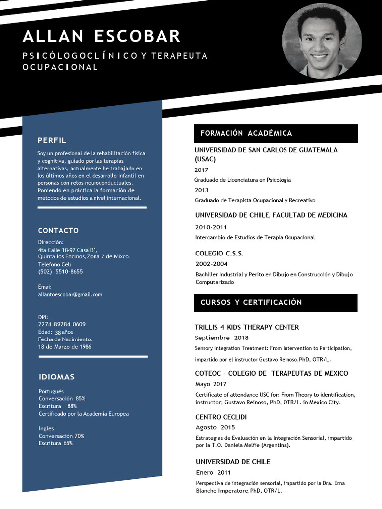 CV Allan Actualizado 2024 | PDF | Sicología | Salud y bienestar