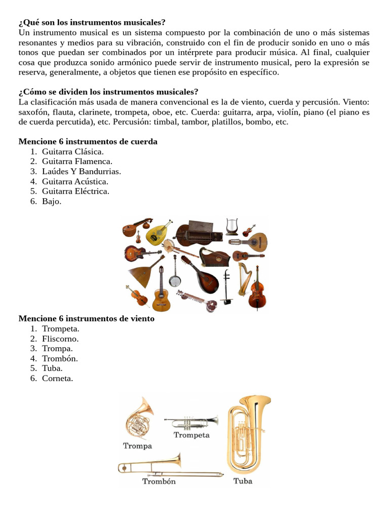 Qué Son Los Instrumentos Musicales | PDF