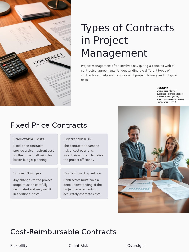 Types of Contracts in Project Management | PDF
