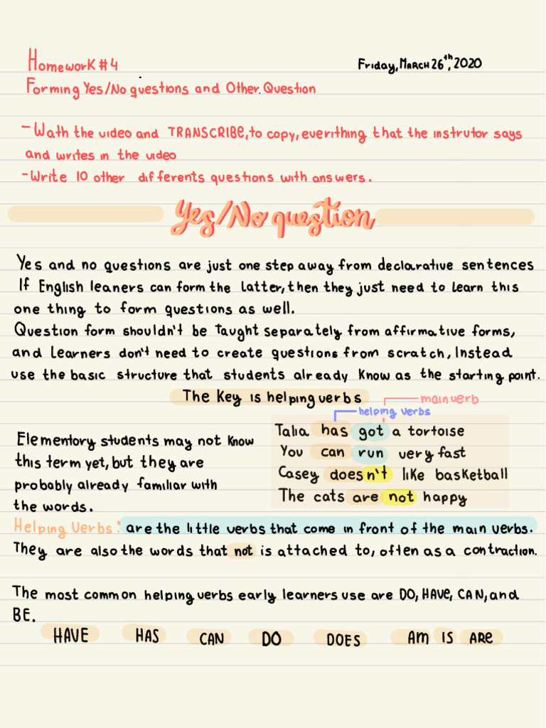 Homework 4 Yes No Questions | PDF