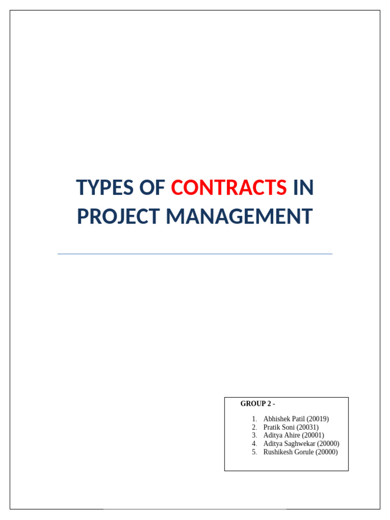 Project Management Contracts Report | PDF | Project Management ...