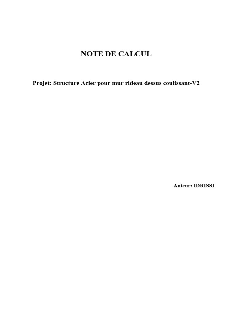 Calcul Structure Acier Mur Rideau | PDF | Génie du bâtiment ...
