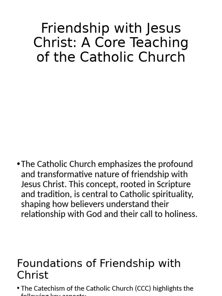 Friendship With Jesus Christ Core of Chrurch Teaching 2 | PDF