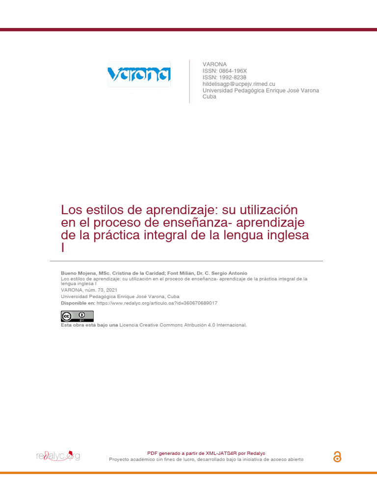 Los Estilos de Aprendizaje: Su Utilización en El Proceso de Enseñanza ...