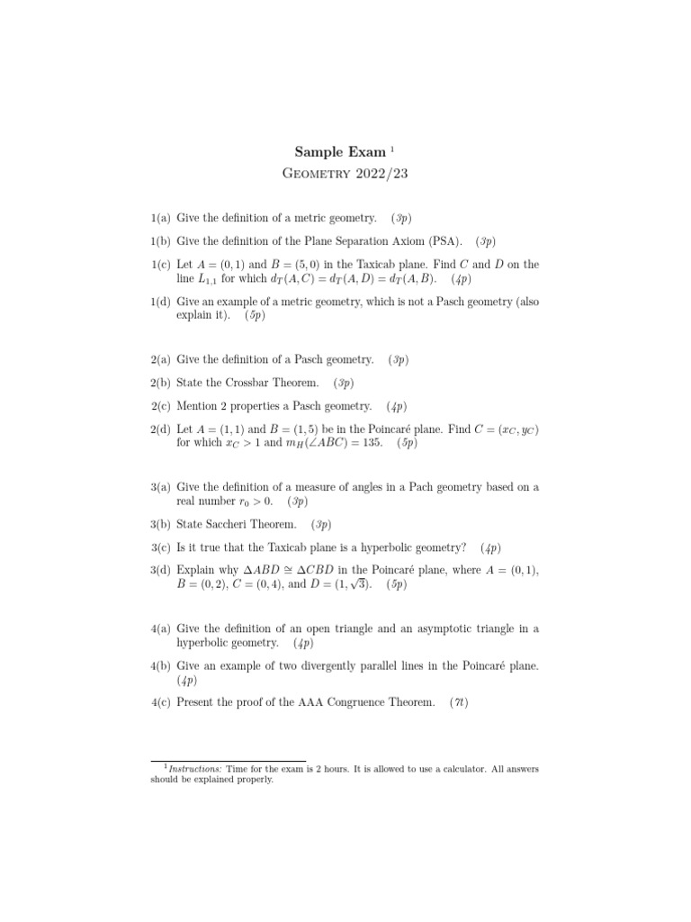 Sample Exam | PDF