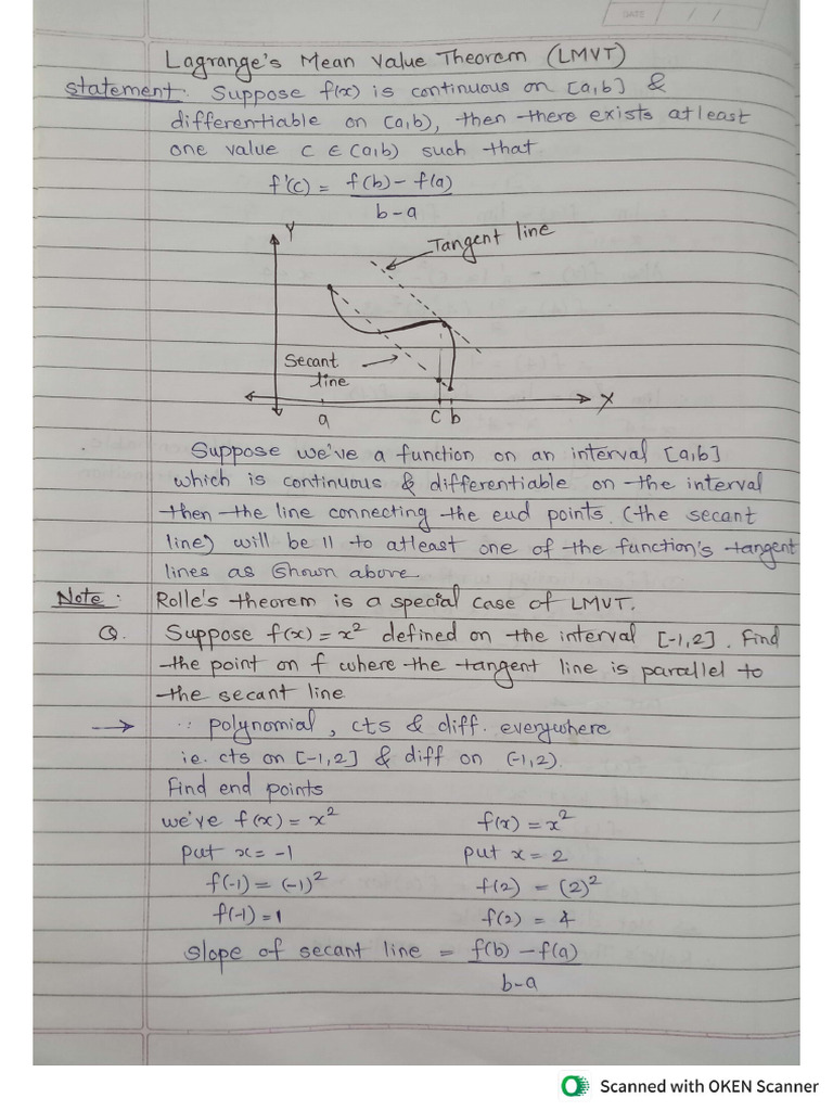 LMVT - Lec Notes by PD | PDF