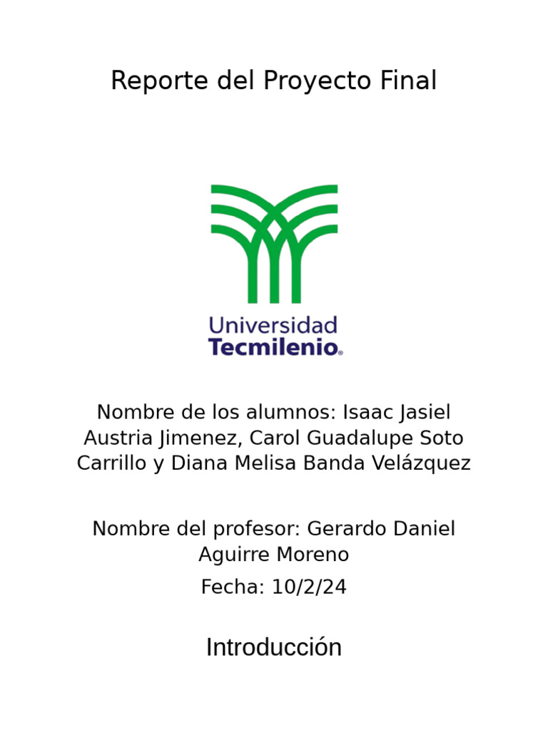 Proyecto Final P | PDF