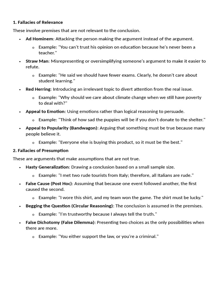 Fallacies | PDF