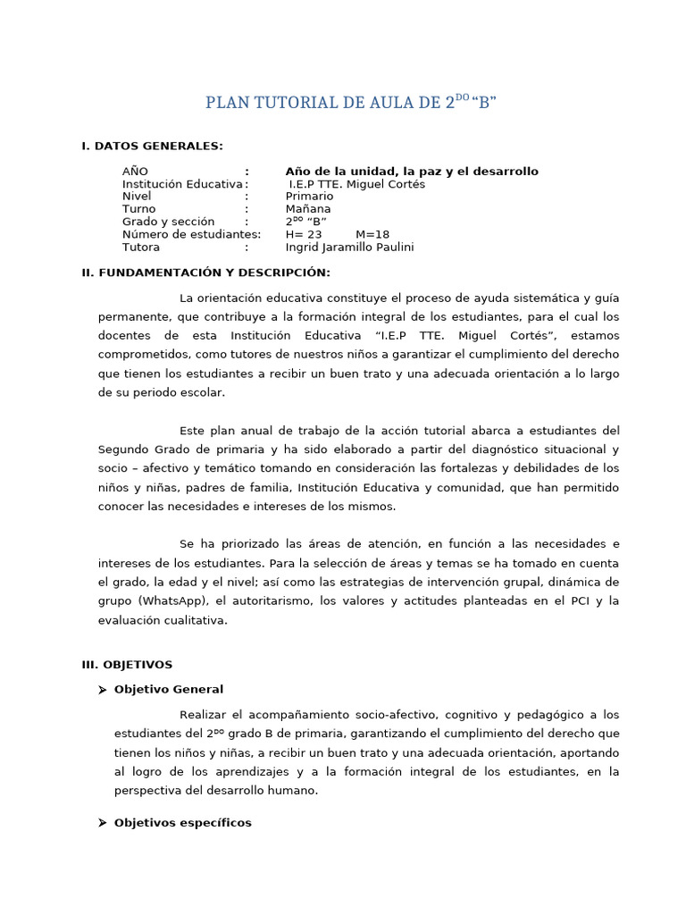TUTORIA 2DO B (1) | PDF