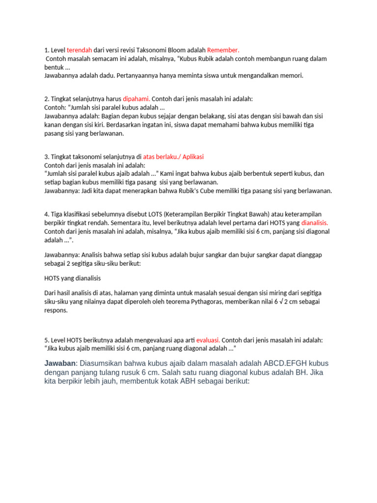 Contoh Soal HOTS | PDF