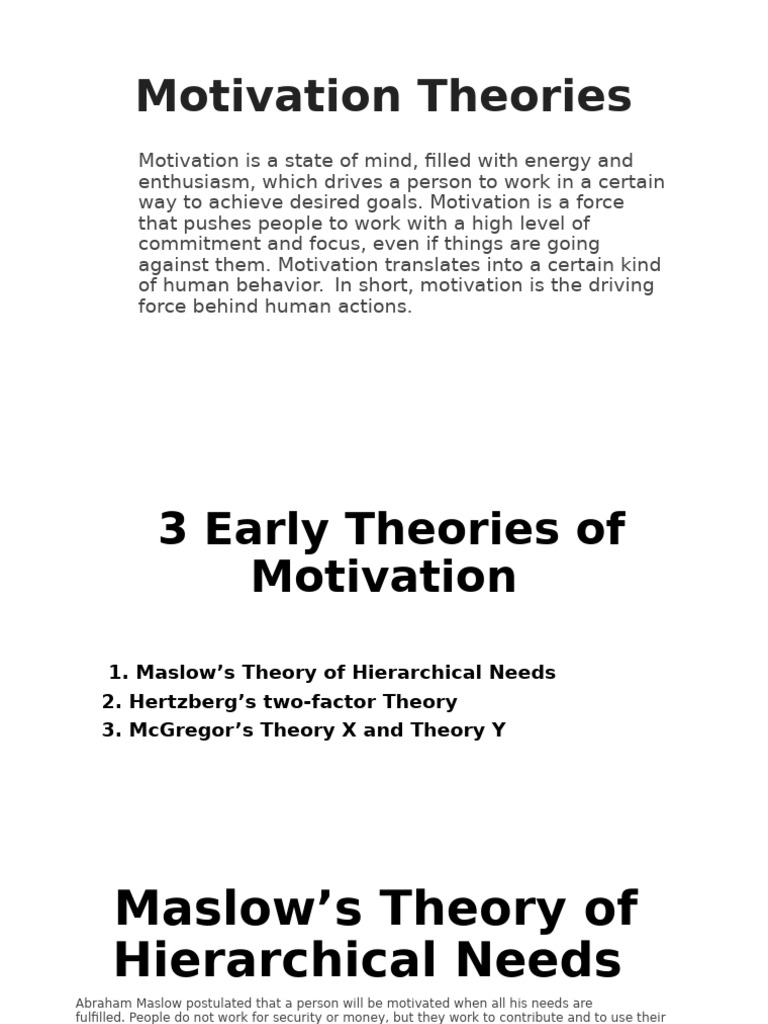 Motivation Theories | PDF