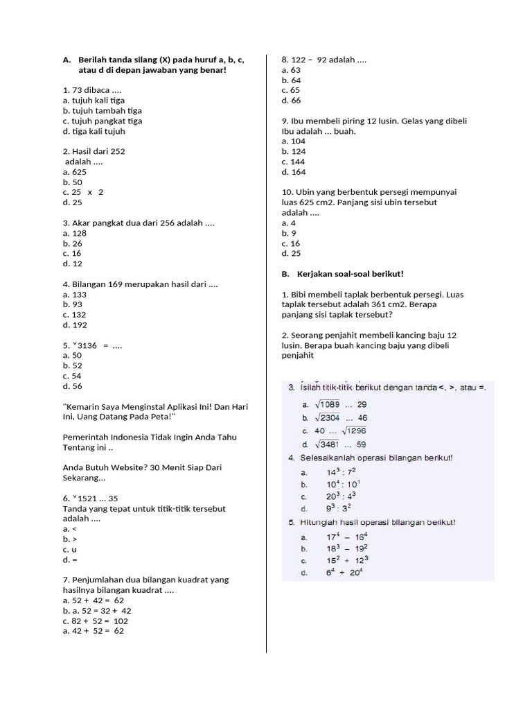 Akar Kuadrat | PDF