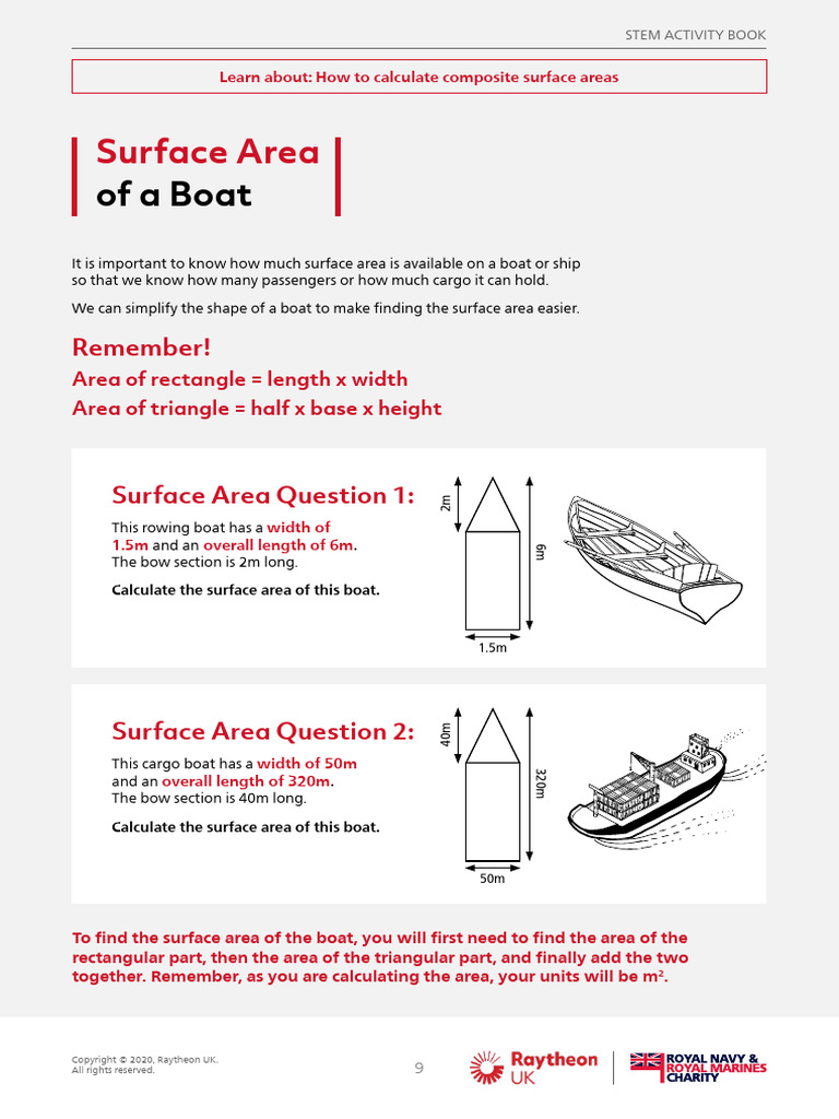 Float Your Boat STEM Booklet Surface Area | PDF