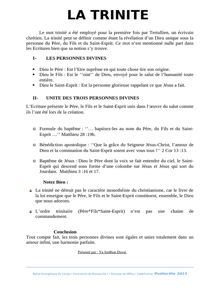 La Trinite | PDF