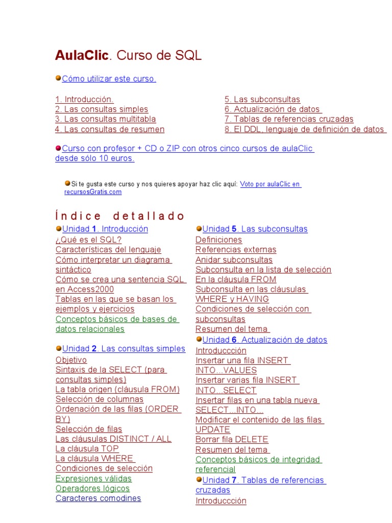 Manual SQL Server | Descargar gratis PDF | SQL | Tabla (base de datos)