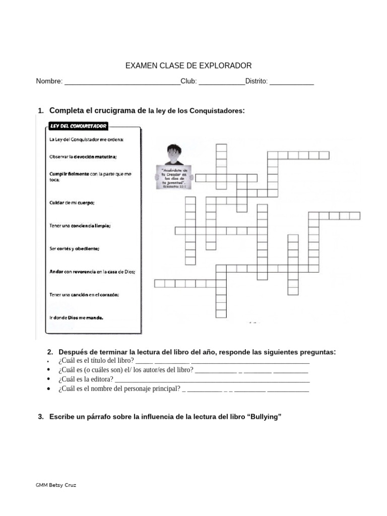 Examen de Explorador | PDF