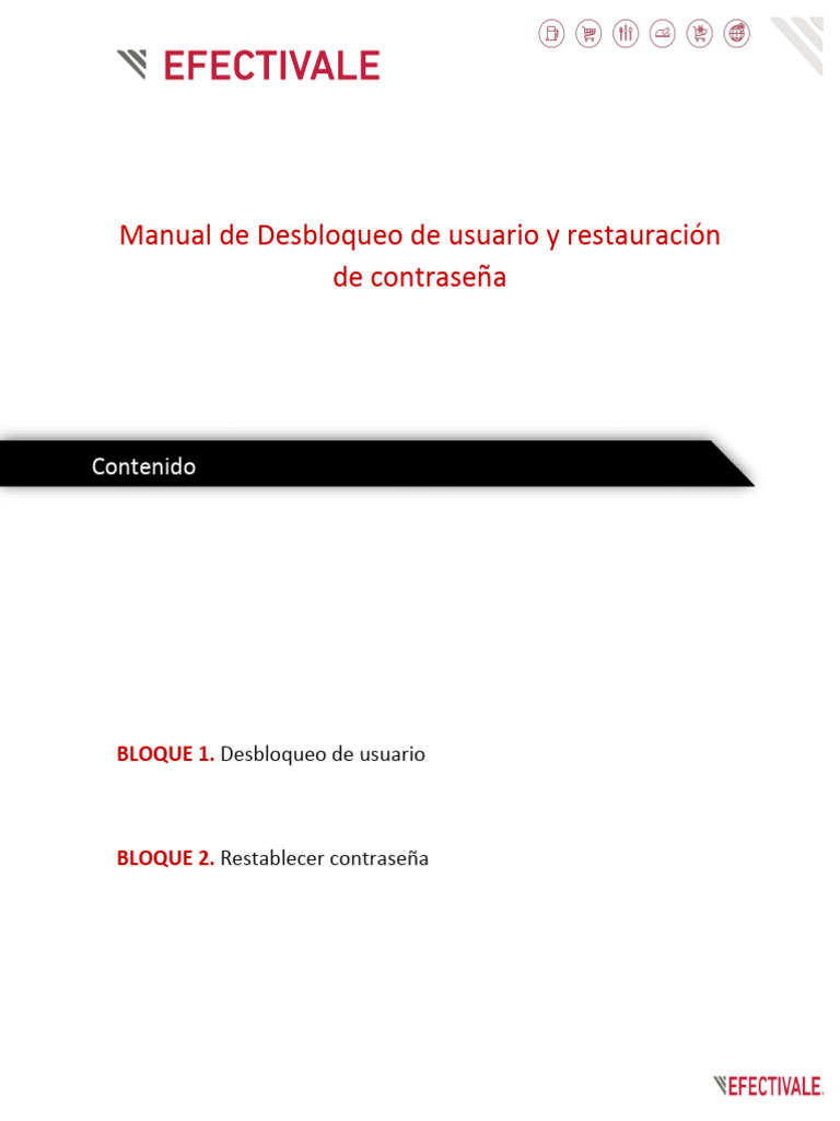 Manual de Usuario para Desbloqueo y Restablecer Contraseña Efectinet | PDF