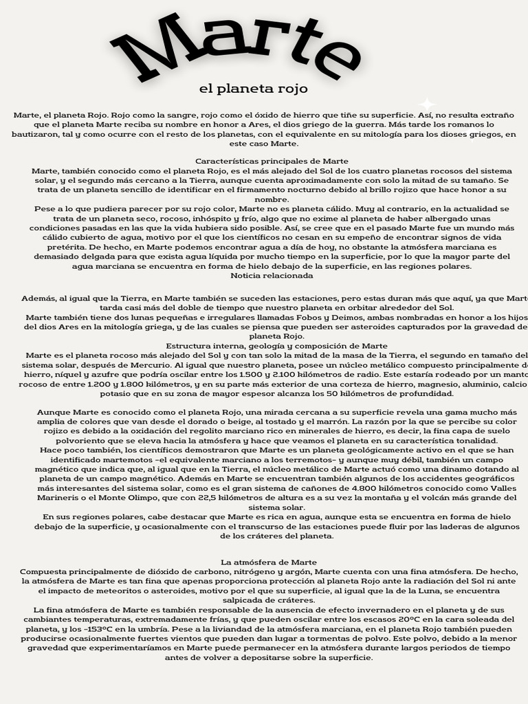 Marte - IMFORME 10 | PDF