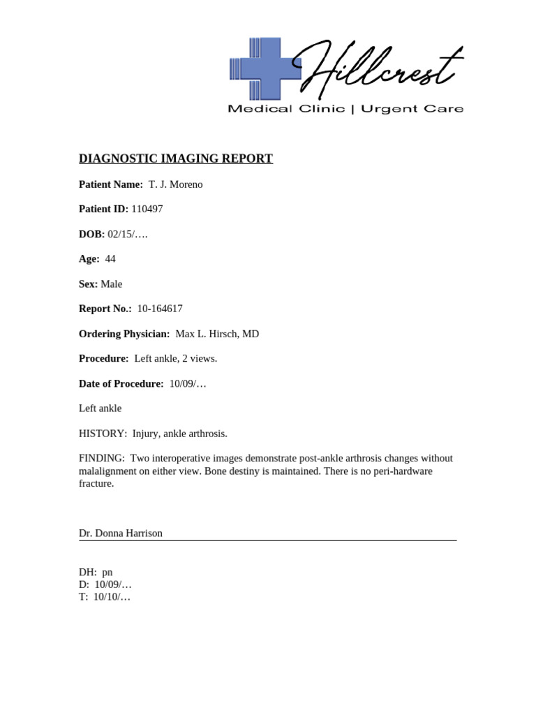 Diagnostic Imaging Report | PDF