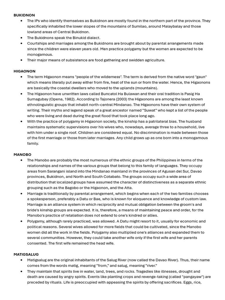 7 Tribes of Bukidnon | PDF