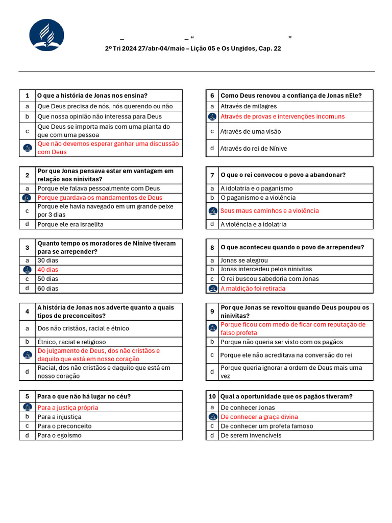 Z BEP 05 - GABARITO | PDF