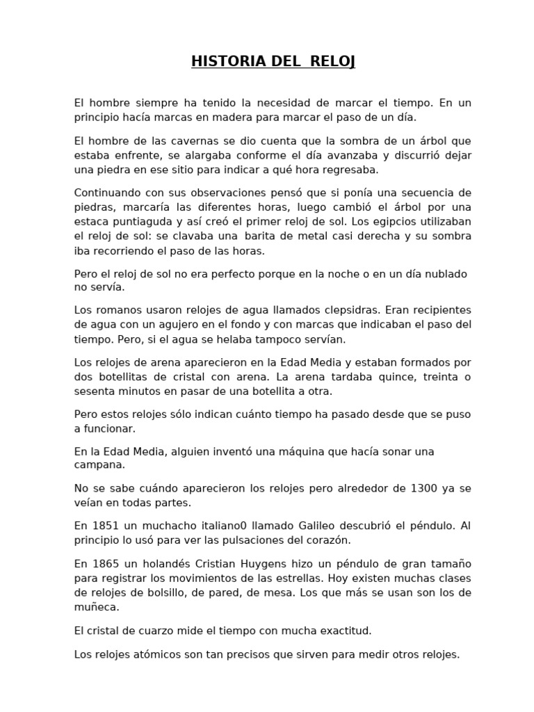 Historia Del Reloj | PDF
