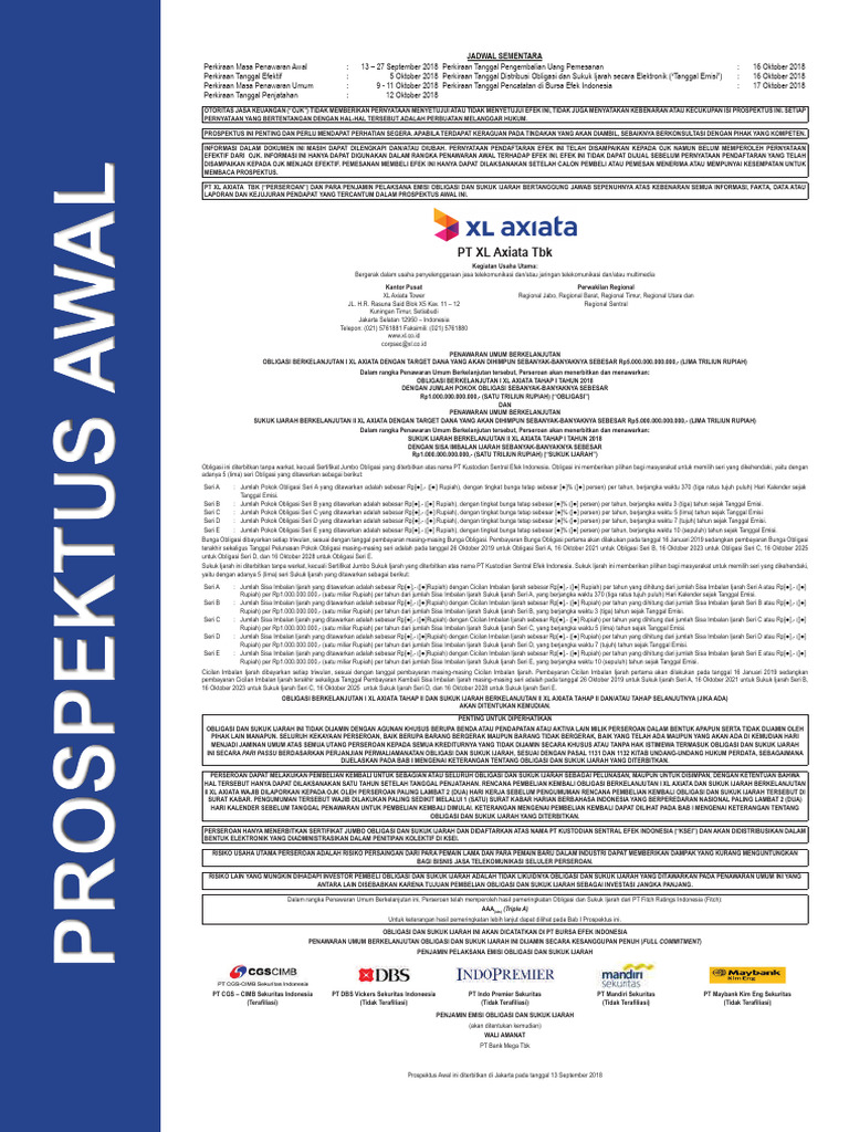 Prospektus Awal Penawaran Umum Berkelanjutan Obligasi | PDF