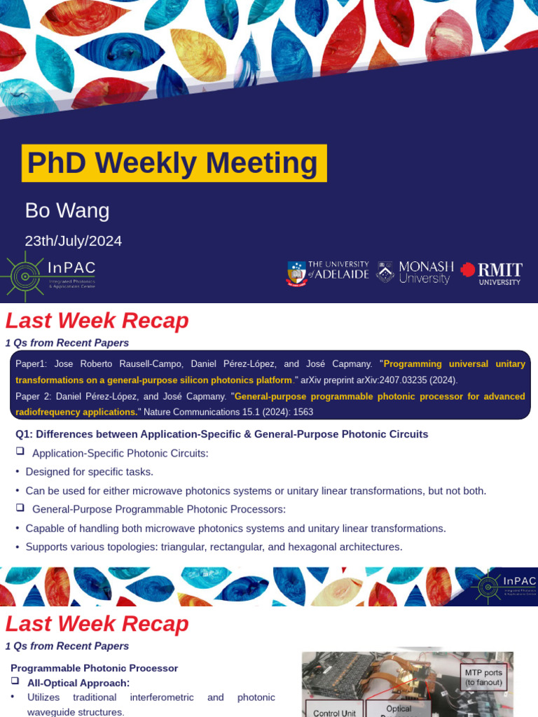 PHD Weekly Meeting - Bo Wang - 20240723 | PDF