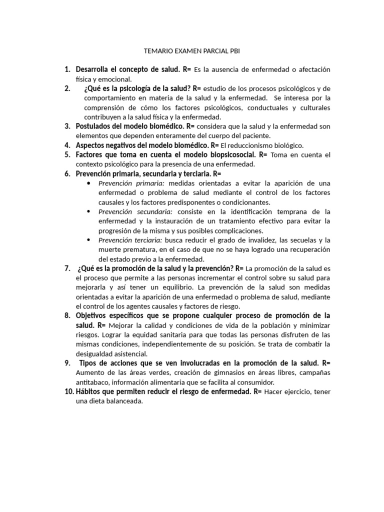 TEMARIO EXAMEN PARCIAL PBI | PDF