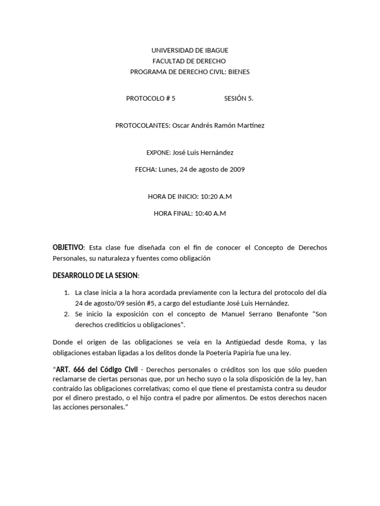 Protocolo Sesion 5 | PDF