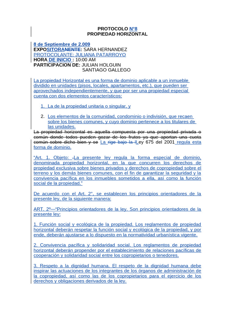 PROTOCOLO PROPIEDAD HORIZONTAL Corregido | PDF