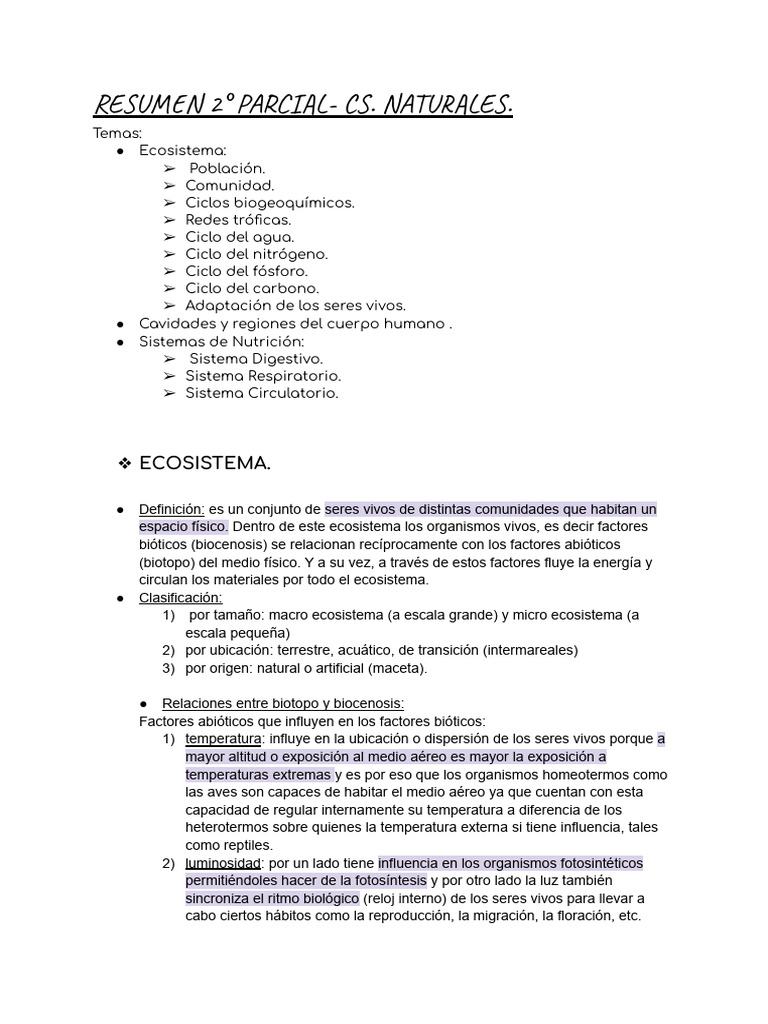 Resumen Cs Nat | PDF