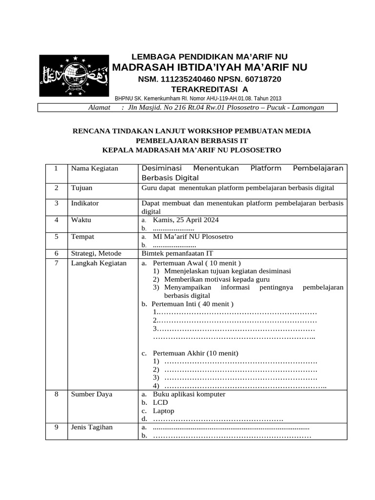 Contoh RTL Kamad IT | PDF