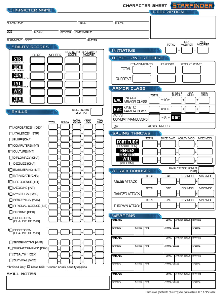 Charactersheet 1 | PDF