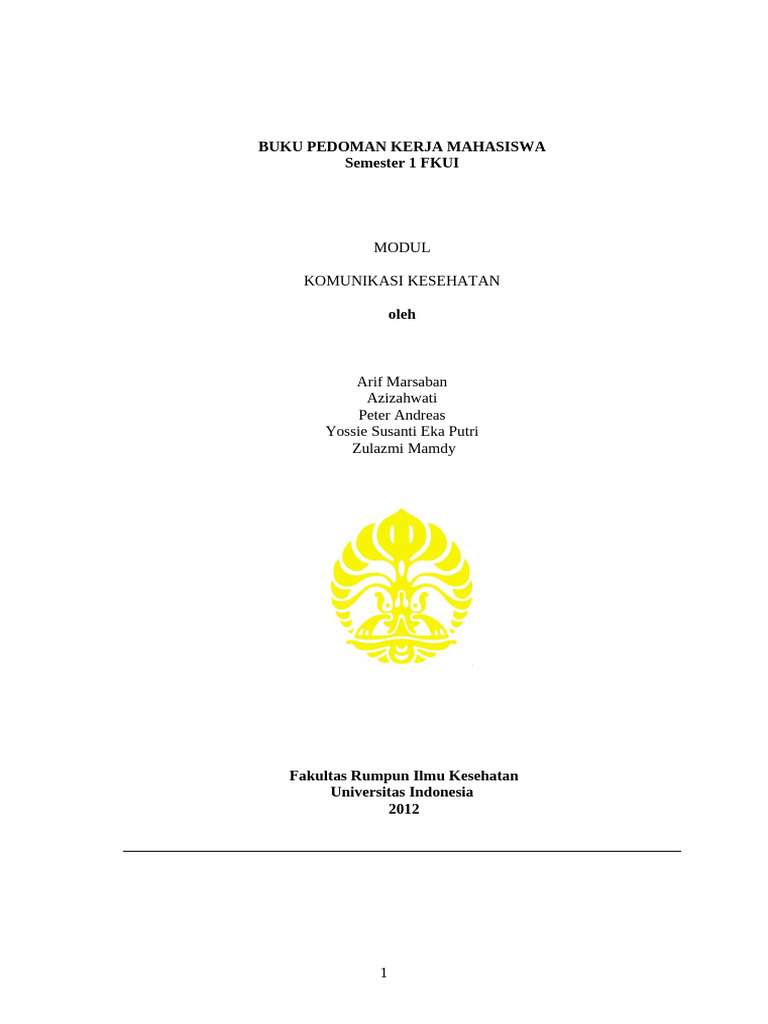 FK UI Komunikasi Kesehatan | PDF