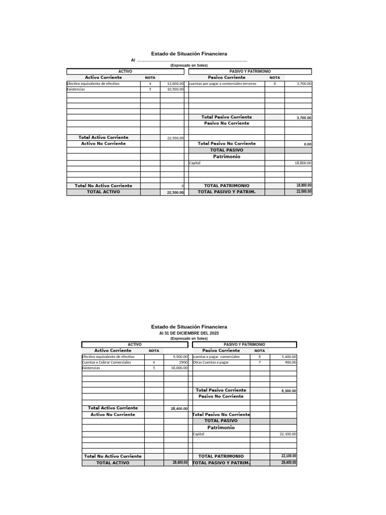 Formato de Eeff - XKVTKJ | PDF