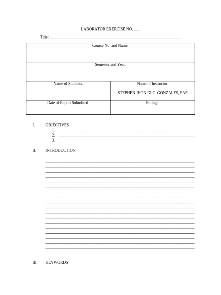 Sir SJ Laboratory Format | PDF
