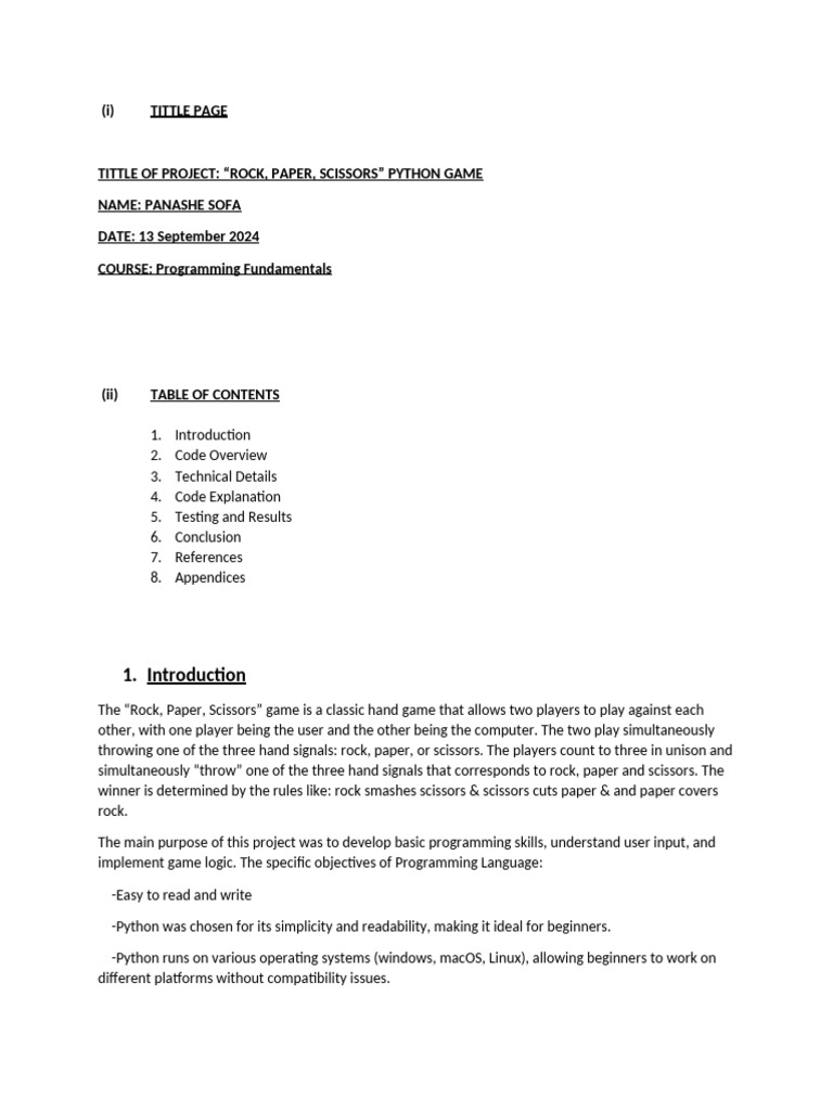 Rock Paper Scissors | PDF